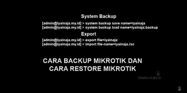 Cara Backup Mikrotik dan Cara Restore Mikrotik - IYAINAJA.MY.ID